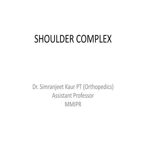 Anatomy and Biomechanics of shoulder complex | PPTX