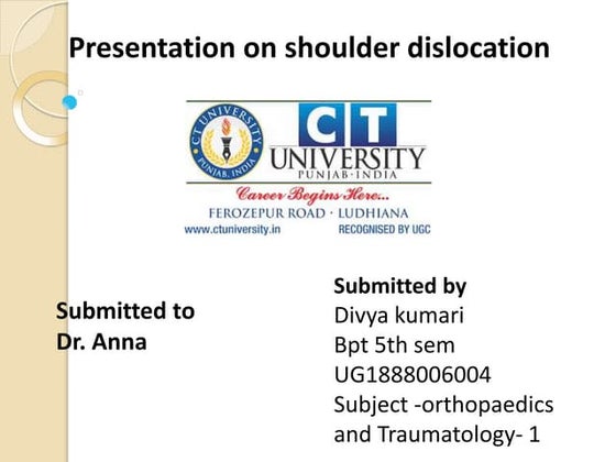 Shoulder dislocation | PPTX