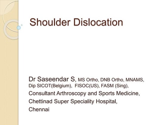 Shoulder dislocation | PPT