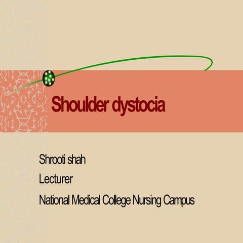 Shoulder dystocia 4th year nursing 2024. | PPTX