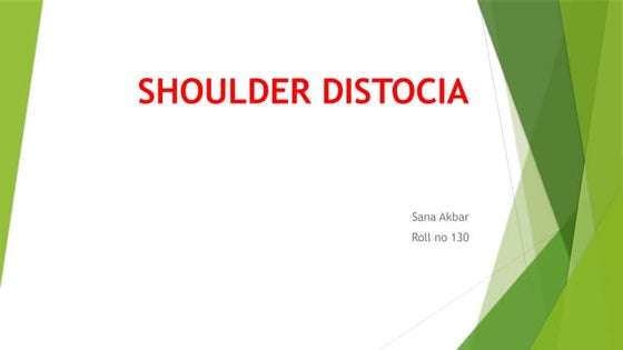 SHOULDER DYSTOCIA.pptxgghhhhhggggggggggggg | PPT