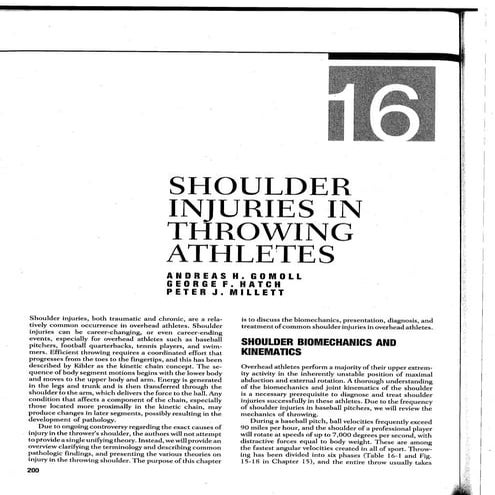 Shoulder Injuries in Throwing Athletes | Peter Millett MD - Shoulder ...