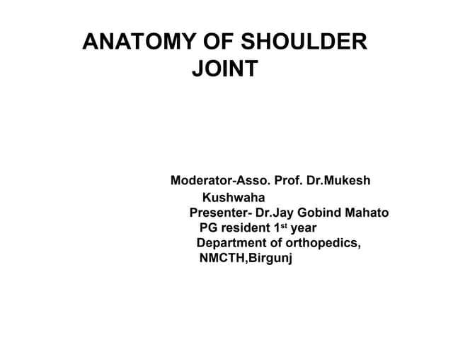 Shoulder Joint -pdf lecture notes Dr.N.Mugunthan.M.S | PDF