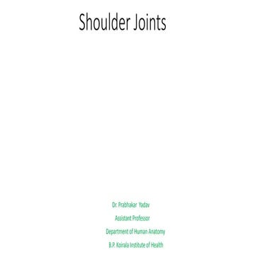 Shoulder joints ppt | PPTX