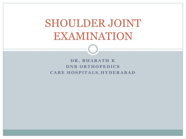 Tests for shoulder joint | PPTX