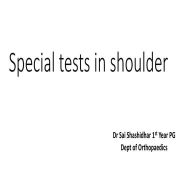 Shoulder special tests-pictoral | PPTX