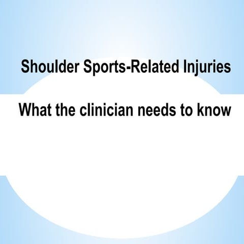 shoulder sports injuries ppt knee and shoulder | PPTX