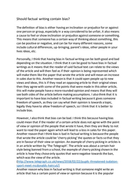 Bias in factual writing | DOCX