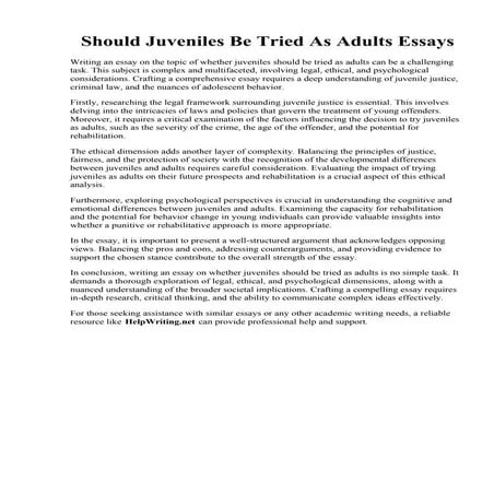 Should Juveniles Be Tried As Adults Essays.pdf