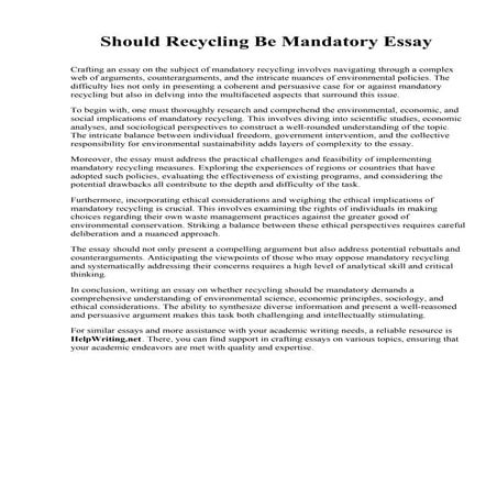 Should Recycling Be Mandatory Essay.pdf