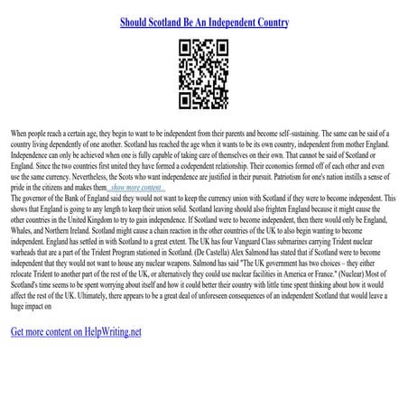 Should Scotland Be An Independent Country | PDF
