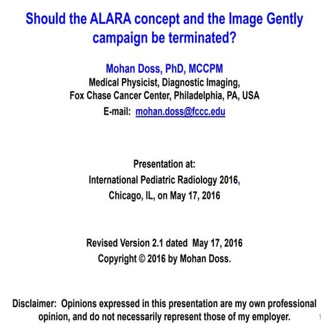 Should the alara concept and the image gently campaign be terminated? | PDF
