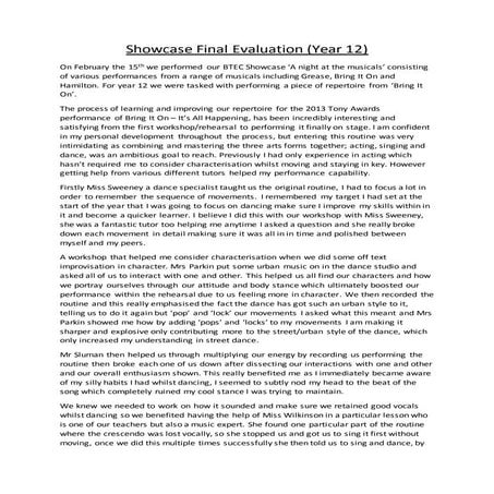 Showcase final evaluation (year 12) | DOCX