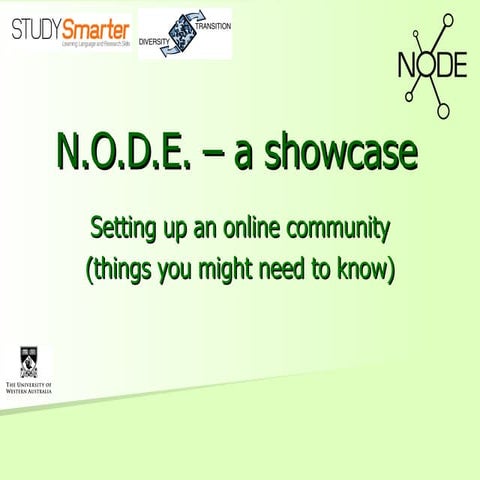 NODE Learning Futures showcase 2007 | PPT