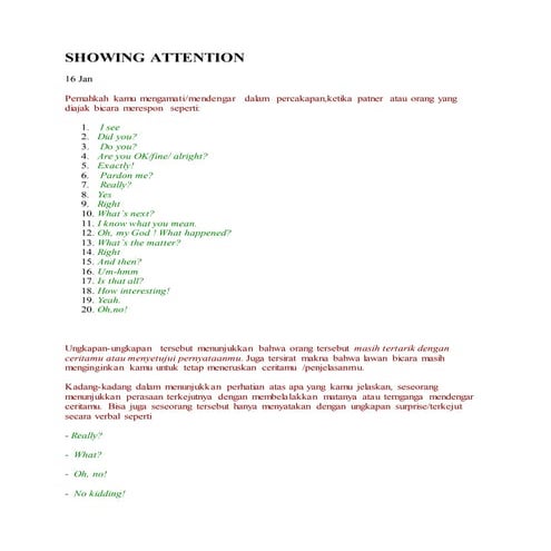 Showing attention | DOCX