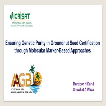 Ensuring Genetic Purity in Groundnut Seed Certification through ...