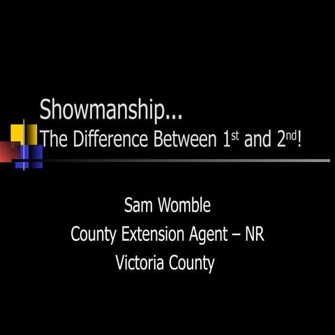 Showmanship | PPT
