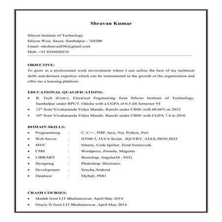 Shravan kumar resume | DOC
