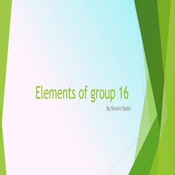 Inorganic chemistry presentation of elements of group 16 | PPTX