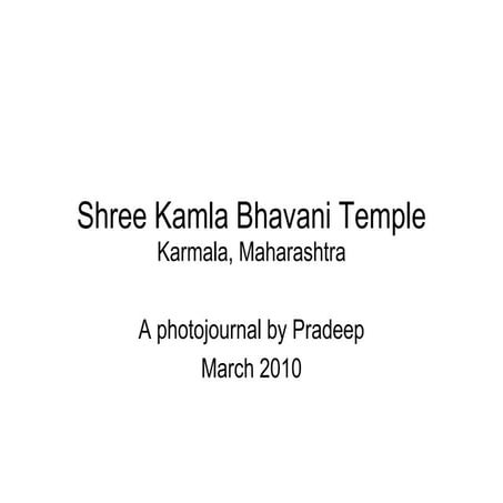 Shree kamla bhavani temple, Karmala | PDF