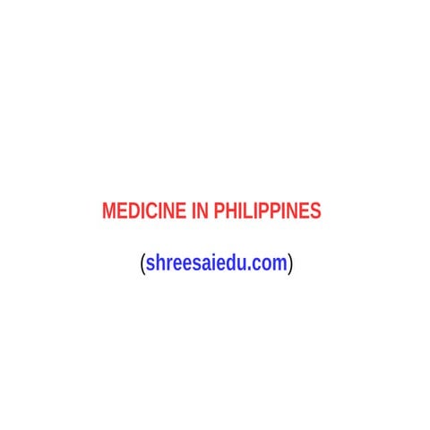 Medicine in Philippines | ODP