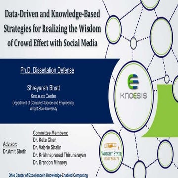 Data-driven and Knowledge-driven strategies for Realizing Crowd Wisdom on Social Media | PPTX