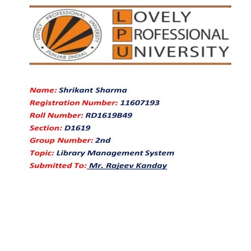 Library Management System (LMS) | PDF