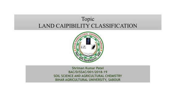 Land capability classification | PPTX | Developmental Sites | Real Estate