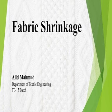 Fabric Shrinkage In Textile Fabric Insustry | PDF