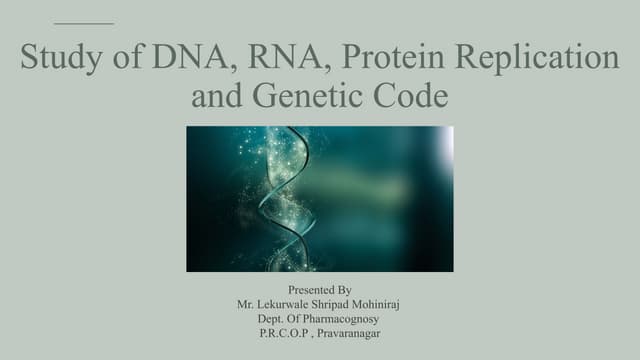 DNA, CHROMOSOMES & GENES | PPTX