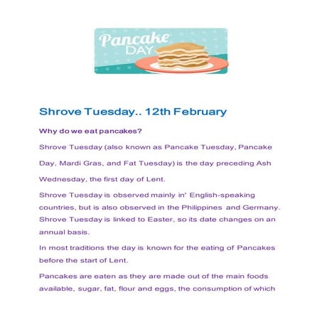 Pancake day | PPTX
