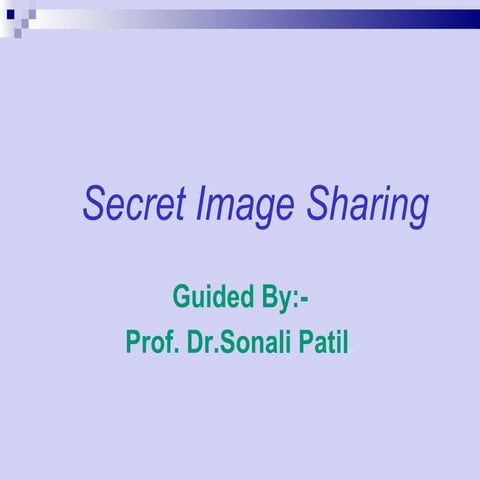 Image secret sharing using Shamir's scheme with Steganography | PPT