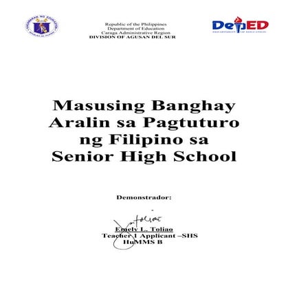 SHS-Demo Teaching (HuMMS B) | PDF