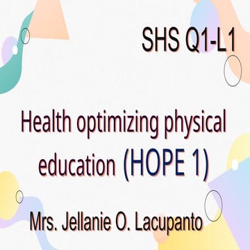 PHYSICAL FITNESS Senior High School Quarter 1 | PPTX