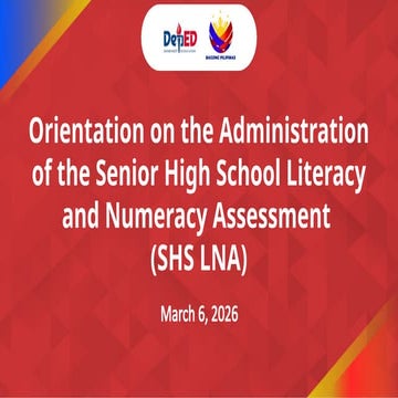 Comprehensive Orientation on Senior High School Literacy and Numeracy ...