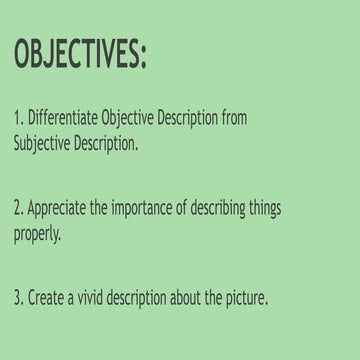 OBJECTIVEC DESCRIPTION AND SUBJECTIVE DESCRIPTION | PPTX