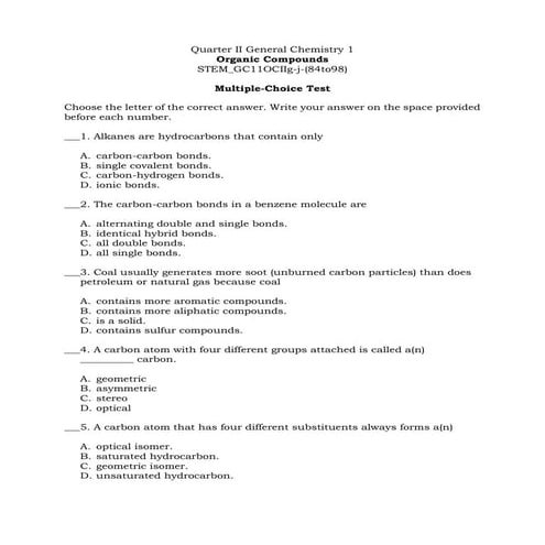 K to 12 SENIOR HIGH SCHOOL (STEM) Curriculum Guide in General Chemistry ...