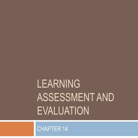 Evaluating and Assessing Learning | PPTX