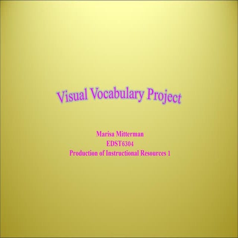 Visual Vocabulary PowerPoint | PPT