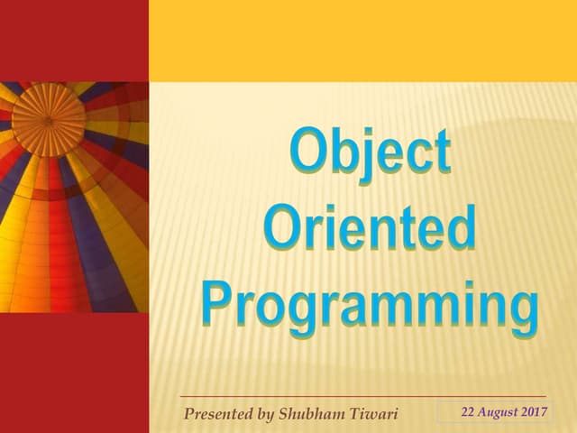 Object Oriented Programming Concepts Ppt