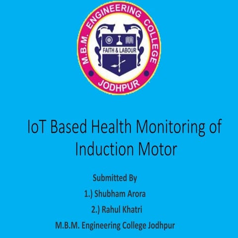 Condition Based Monitoring And Control Of Induction Motor Ussing Iot