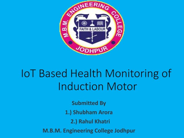 Condition Based Monitoring And Control Of Induction Motor Ussing Iot