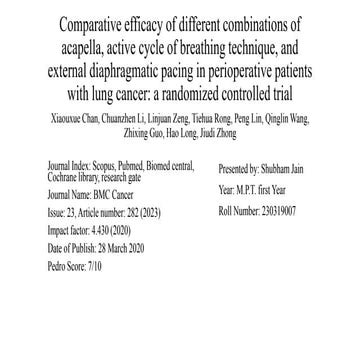 Journal Presentation on article Comparative efficacy of different ...