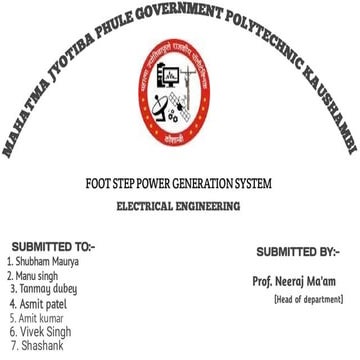 Footstep power generation project ppt pdf | PPTX