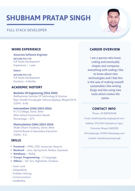 shubhankar's resume | PDF