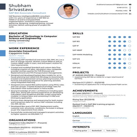 Shubham' Resume | PDF