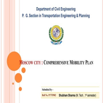 Moscow, comprehensive mobility plan | PPT