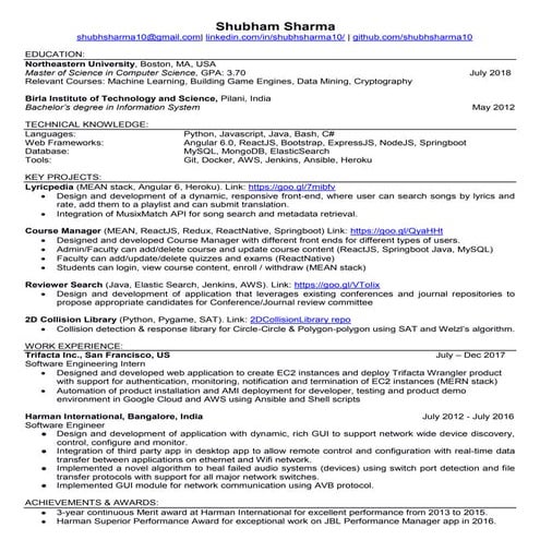 Shubham Sharma Resume | PDF