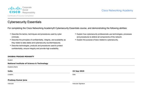 Introduction to cybersecurity certificate | PDF