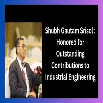 Shubh Gautam Srisol Honored for Outstanding Contributions to Industrial ...